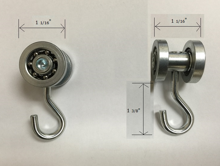 Strip Door and Curtain Trolley - Bag of 20 Ball Bearing 2 Wheel Trolle ...